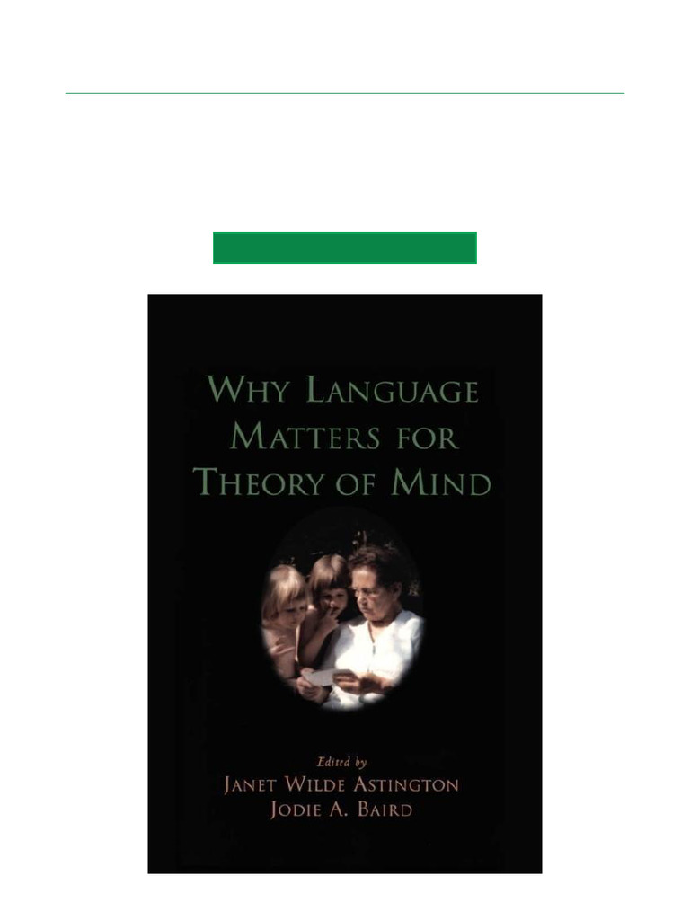 Why Language Matters for Theory of Mind 1st Edition Verified Download ...