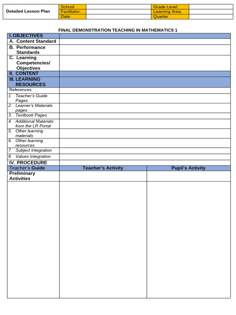 Sample Lessson Plan in BEEd | PDF