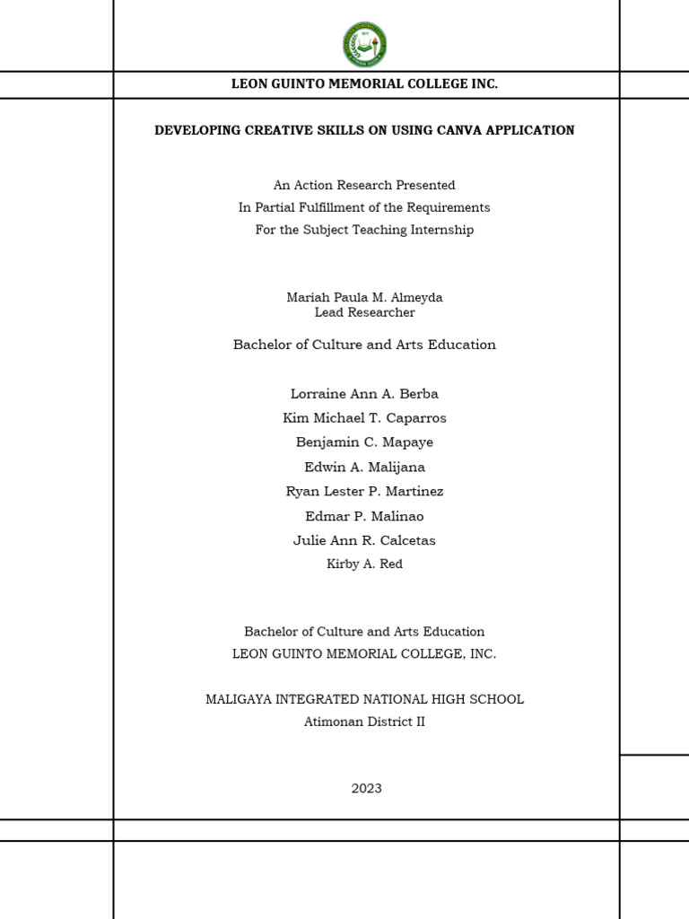 Ar Bcaed Maligaya Integrated National High School Edited | PDF ...