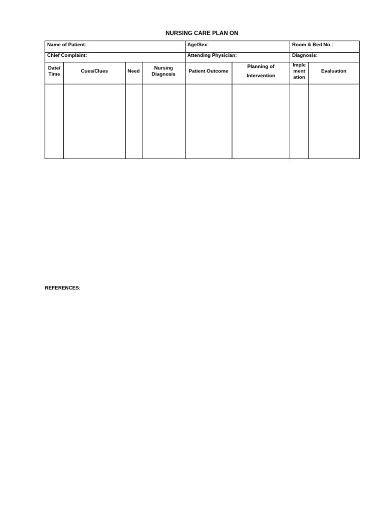 Blank NCP Template | PDF
