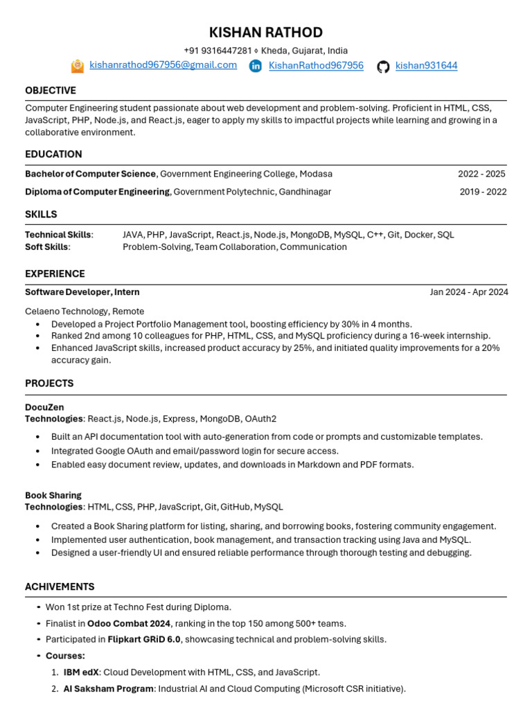 Kishan Rathod | PDF | Java Script | My Sql