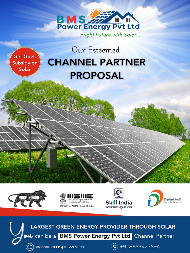 BMS Power Channel Partner Proposal | PDF | Solar Power | Solar Energy