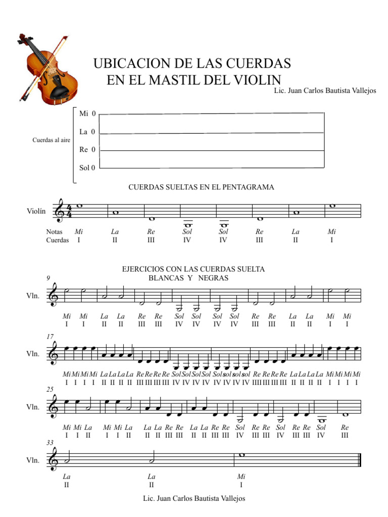 Ejercicios de Violín para Principiantes | PDF | Escalas musicales ...