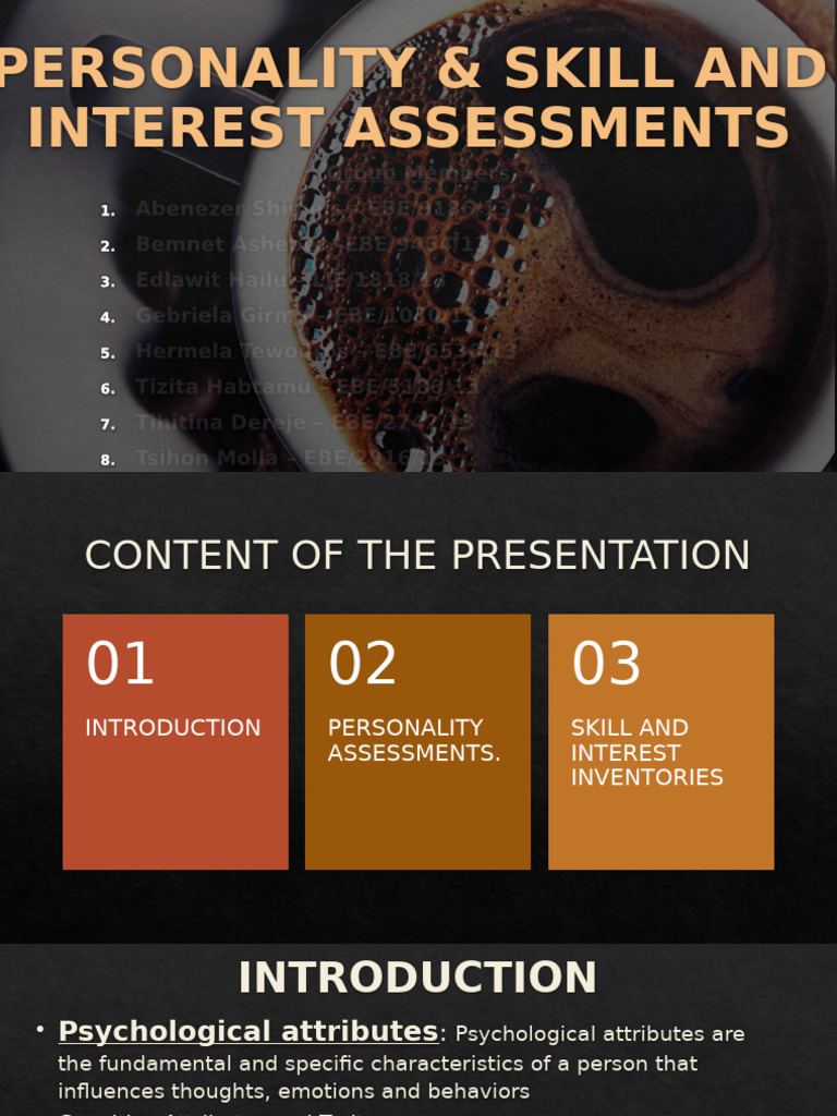 PERSONALITY & SKILL AND INTEREST ASSESSMENTS | PDF | Emotional ...
