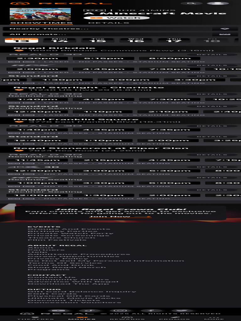 A Minecraft Movie Movie Tickets and Showtimes Near Me Regal | PDF