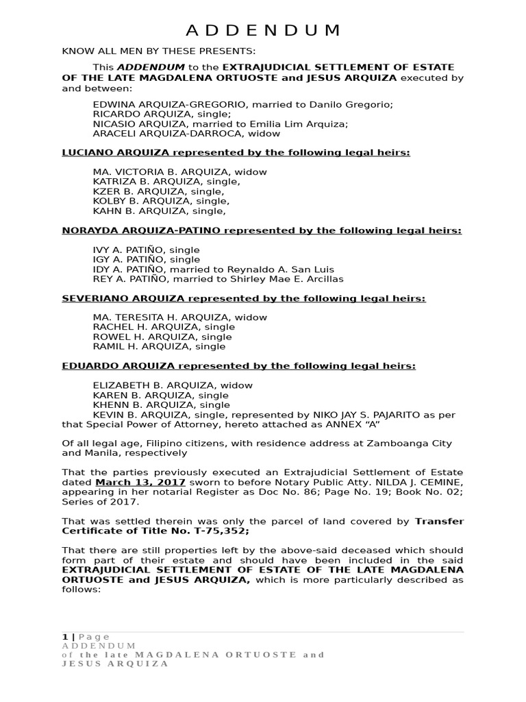 Addendum | PDF | Legal Documents | Justice