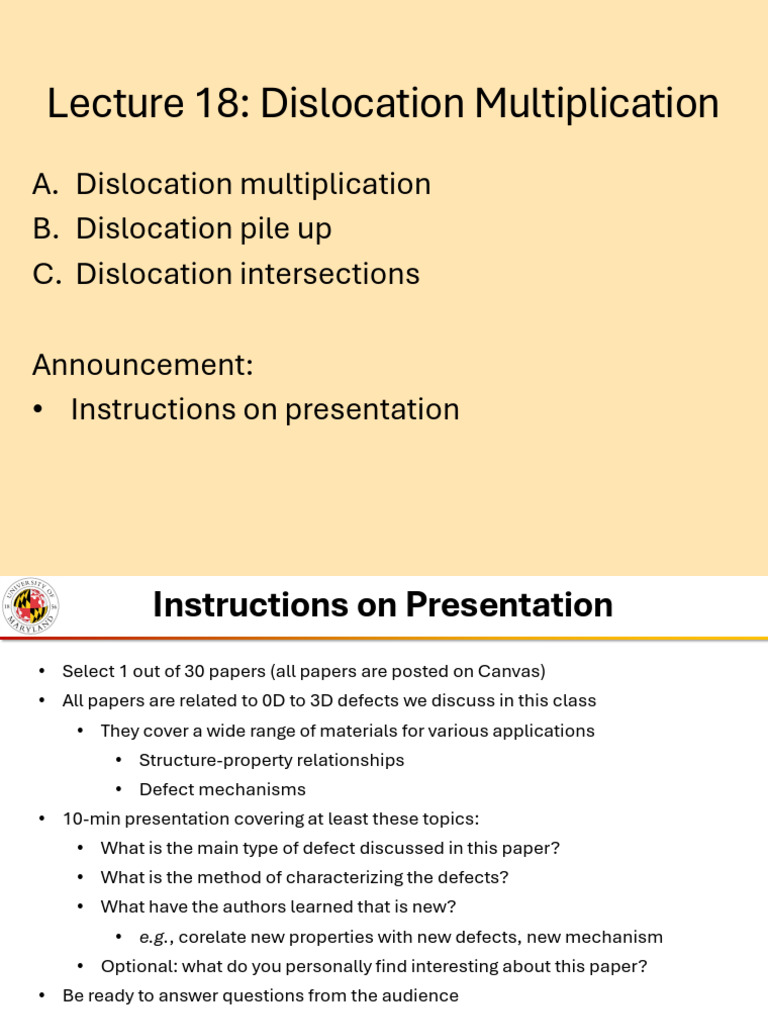 Lecture 18 - Notes - Dislocation Multiplication - 20250411 | PDF ...