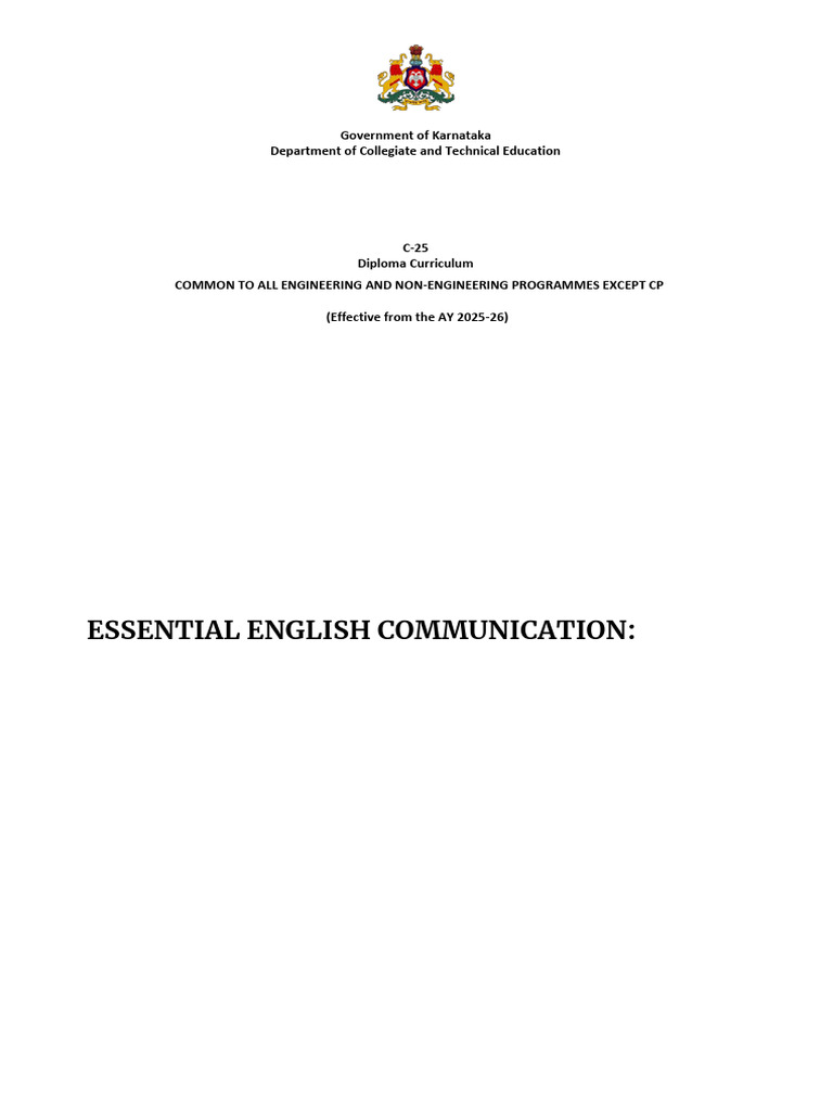 Essential English Communication Syllabus 2025 | PDF | Communication ...
