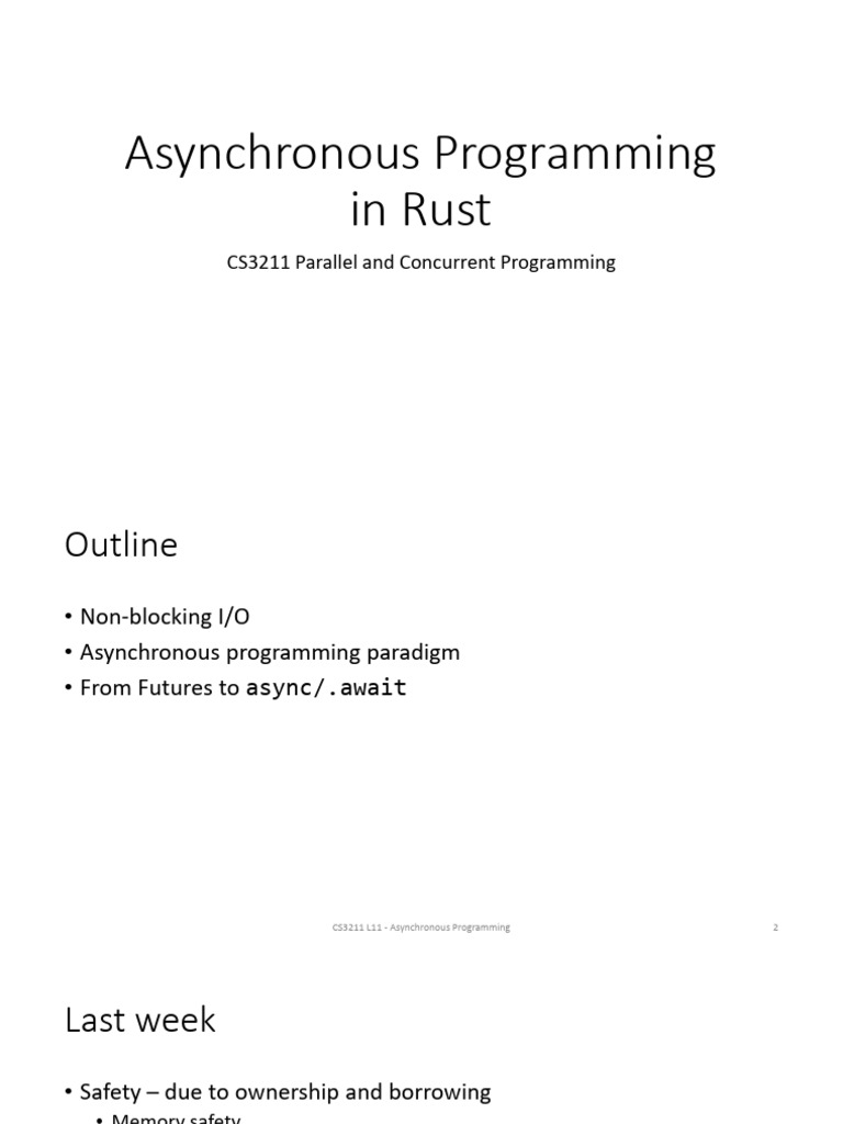 L11-Asynchronous Programming in Rust | PDF | Thread (Computing) | Software Engineering