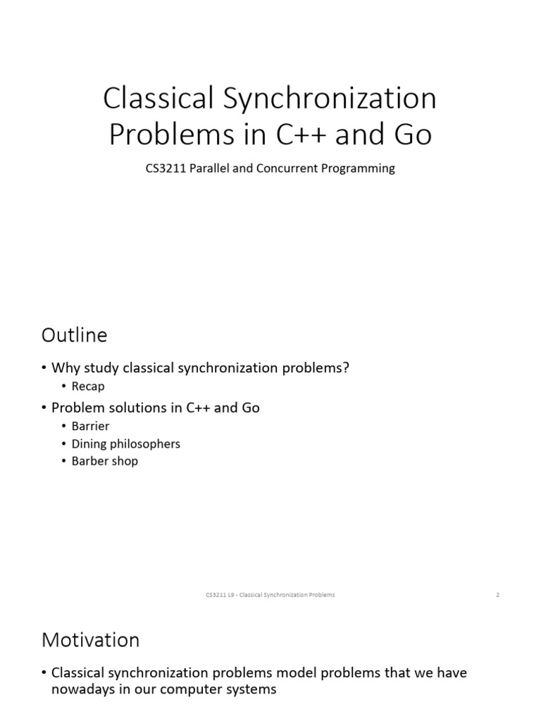L9-Classical Synchronization Problems | PDF | Computer Engineering | Concurrent Computing