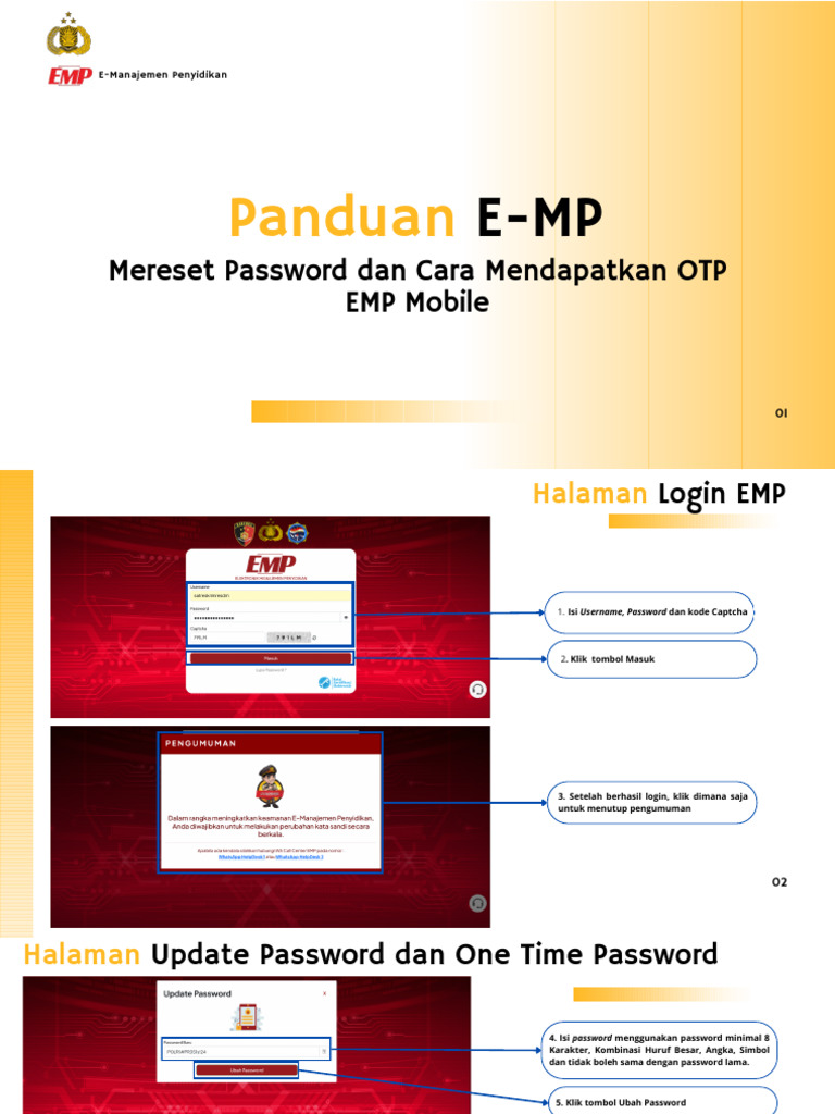 Panduan Login dan Reset Password EMP Mobile | PDF