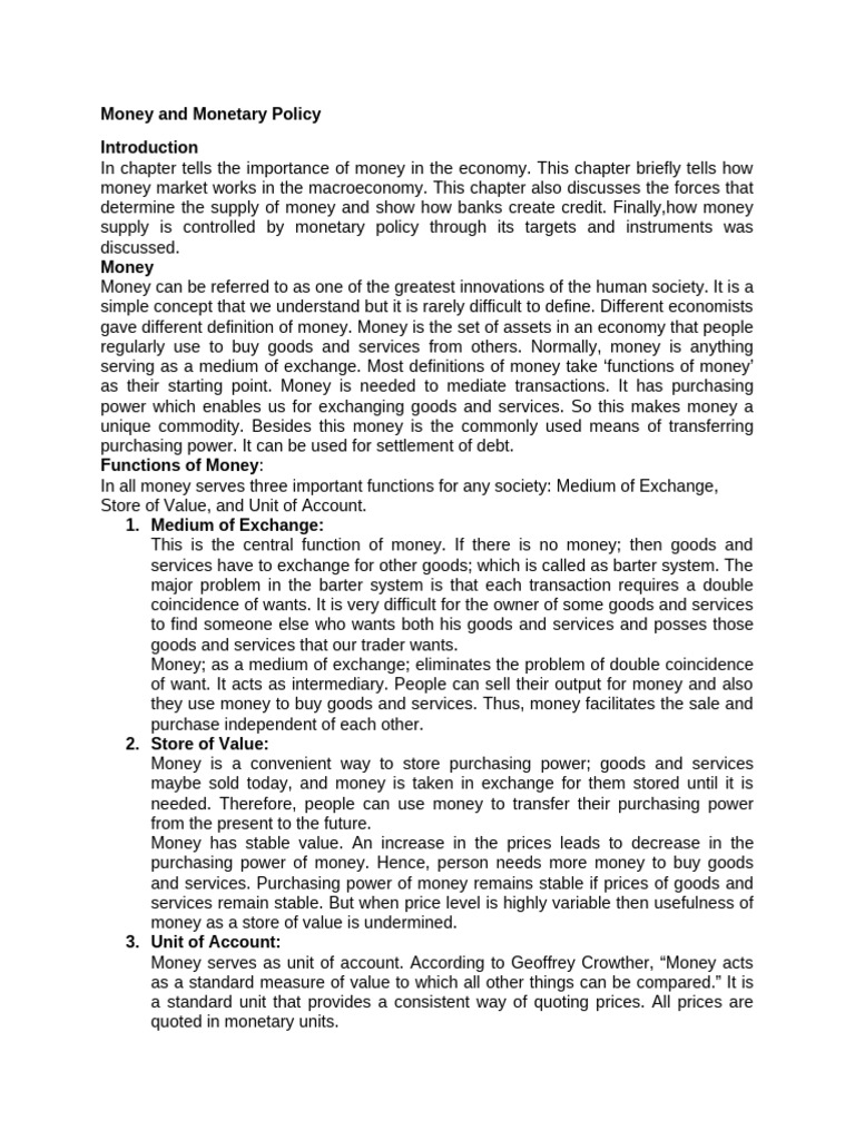 Understanding Money and Monetary Policy | PDF | Money Supply | Money