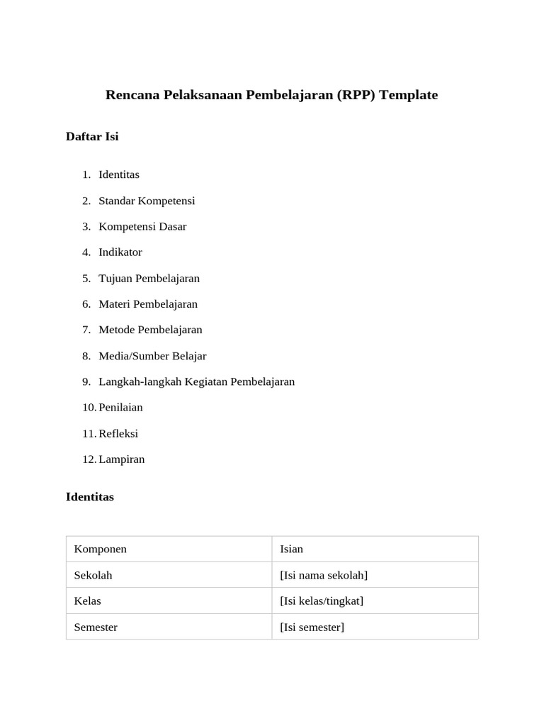 Template RPP | PDF