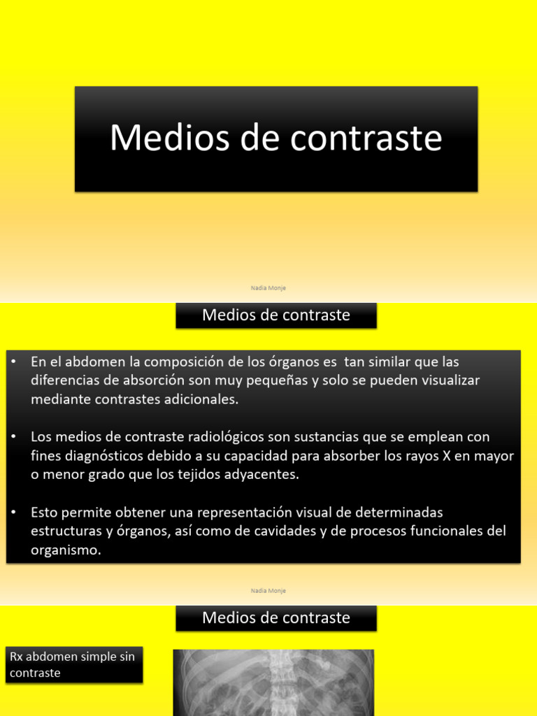 Medios de Contraste | PDF | Rayo X | Imagenes medicas