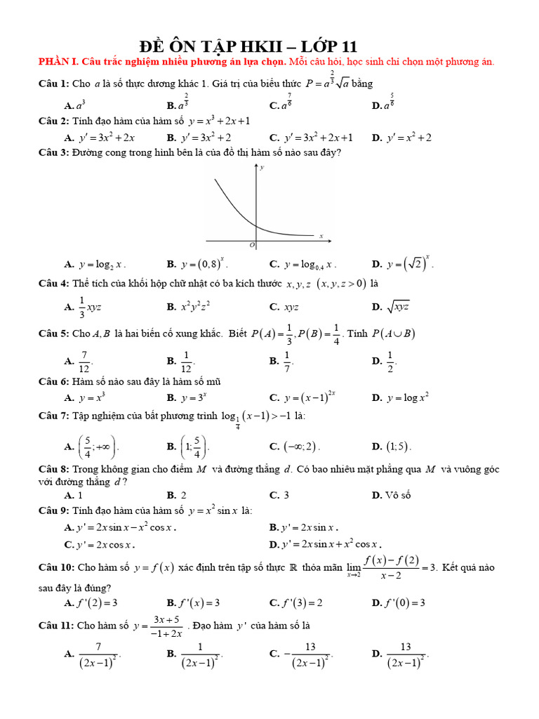 Đề Ôn Tập HKII B3- Lớp 11-Đã Mở Khóa | PDF