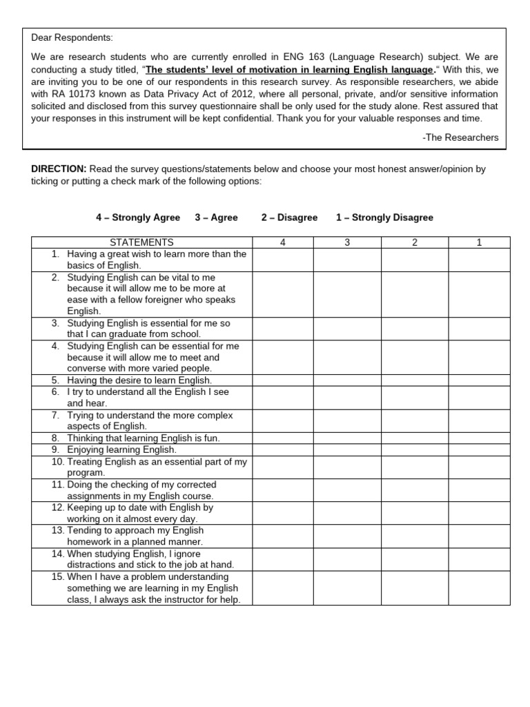 SURVEY-QUESTIONNAIRE-FINAL (1) | PDF