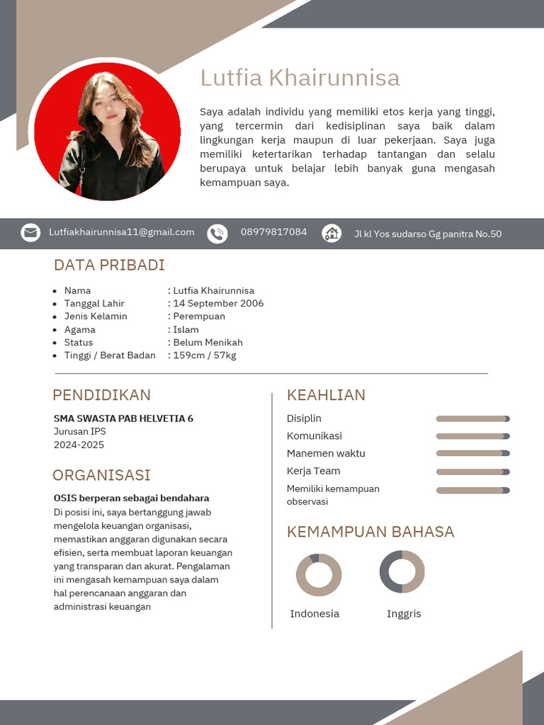 CV Lutfia Khairunnisa (1) 2 | PDF