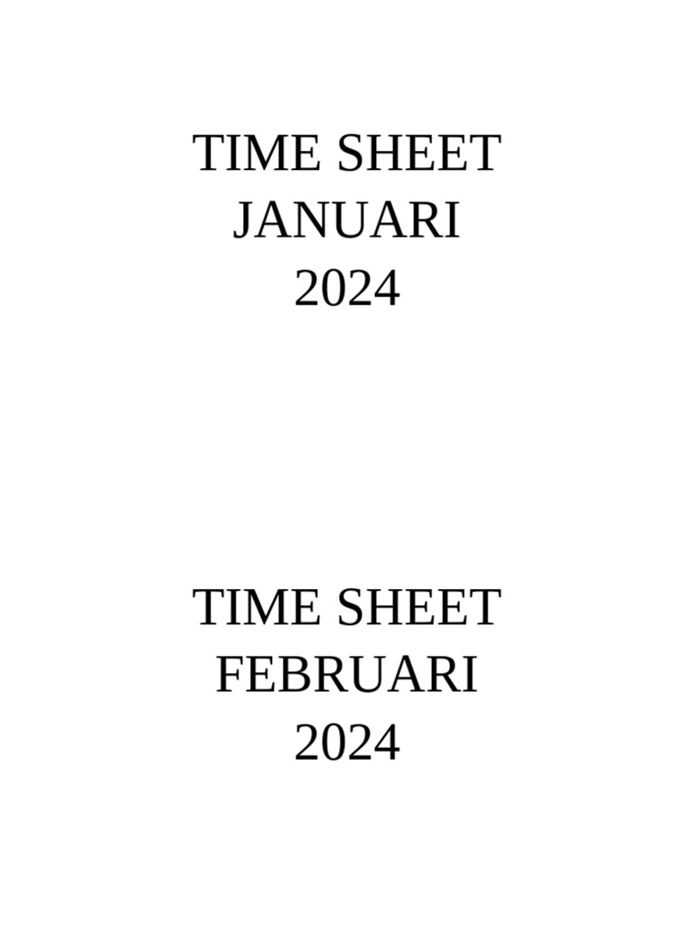 Time Sheet 24 | PDF