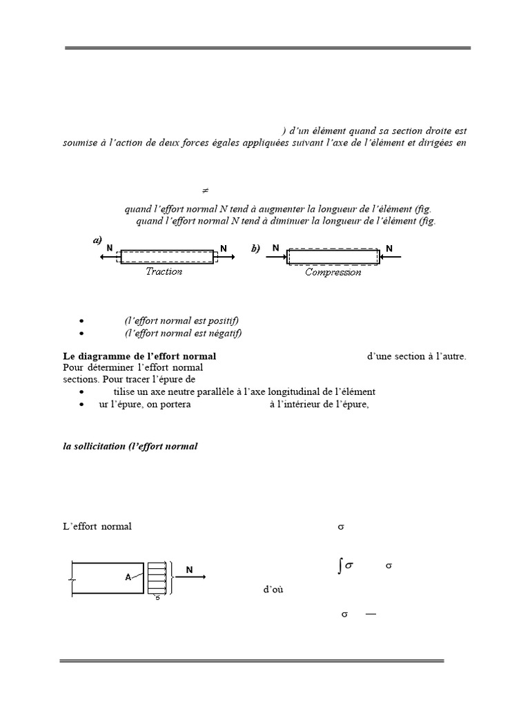Chapitre 6. La Traction Et La Compression Simple | PDF | Résistance des matériaux | Matériaux