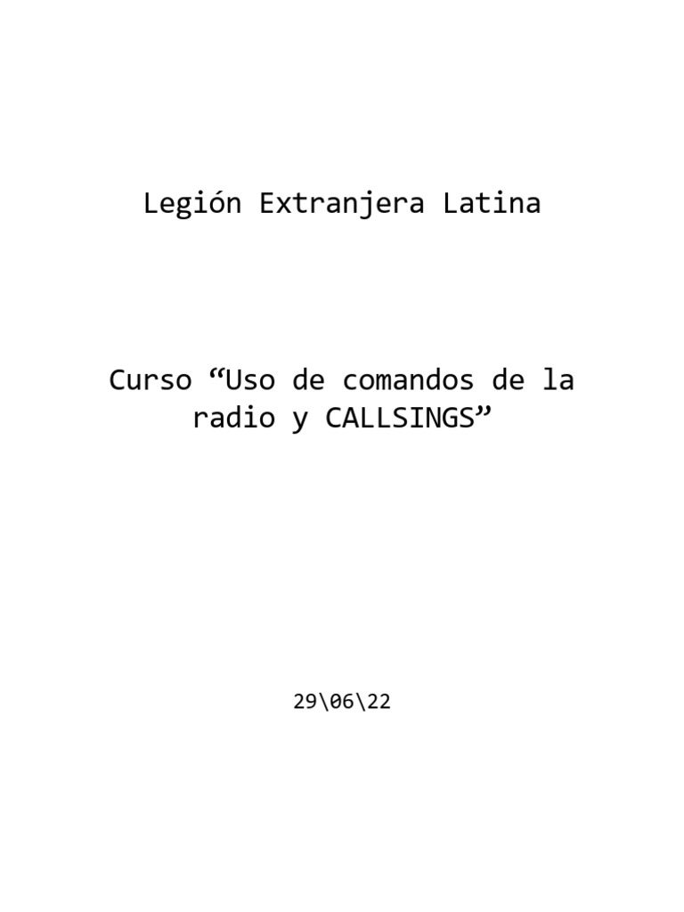 LEL - Curso Comandos Radio y Callsigns Arma 3 | PDF