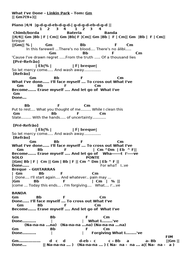 Linkin Park - What I've Done Chords | PDF