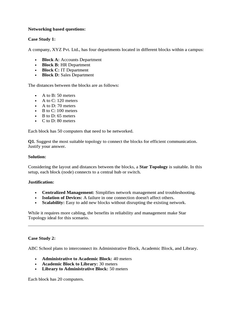Case Study 12 Class Questions | PDF | Computer Network | Computing