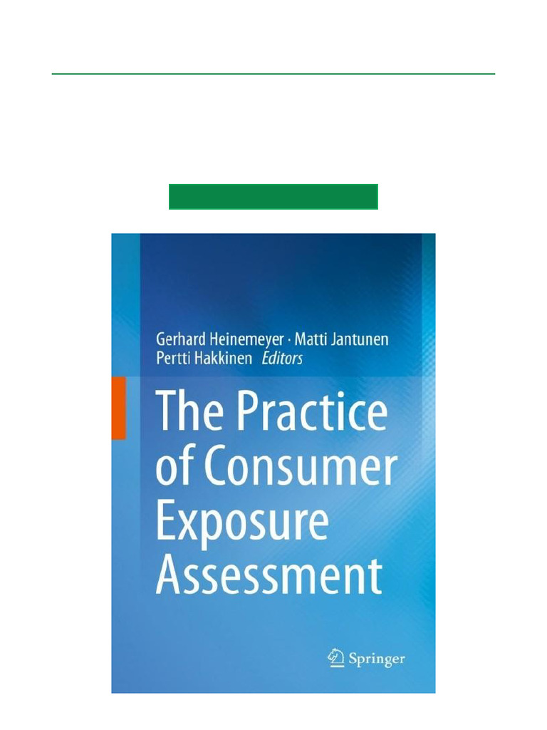 The Practice of Consumer Exposure Assessment Entire Volume Download ...