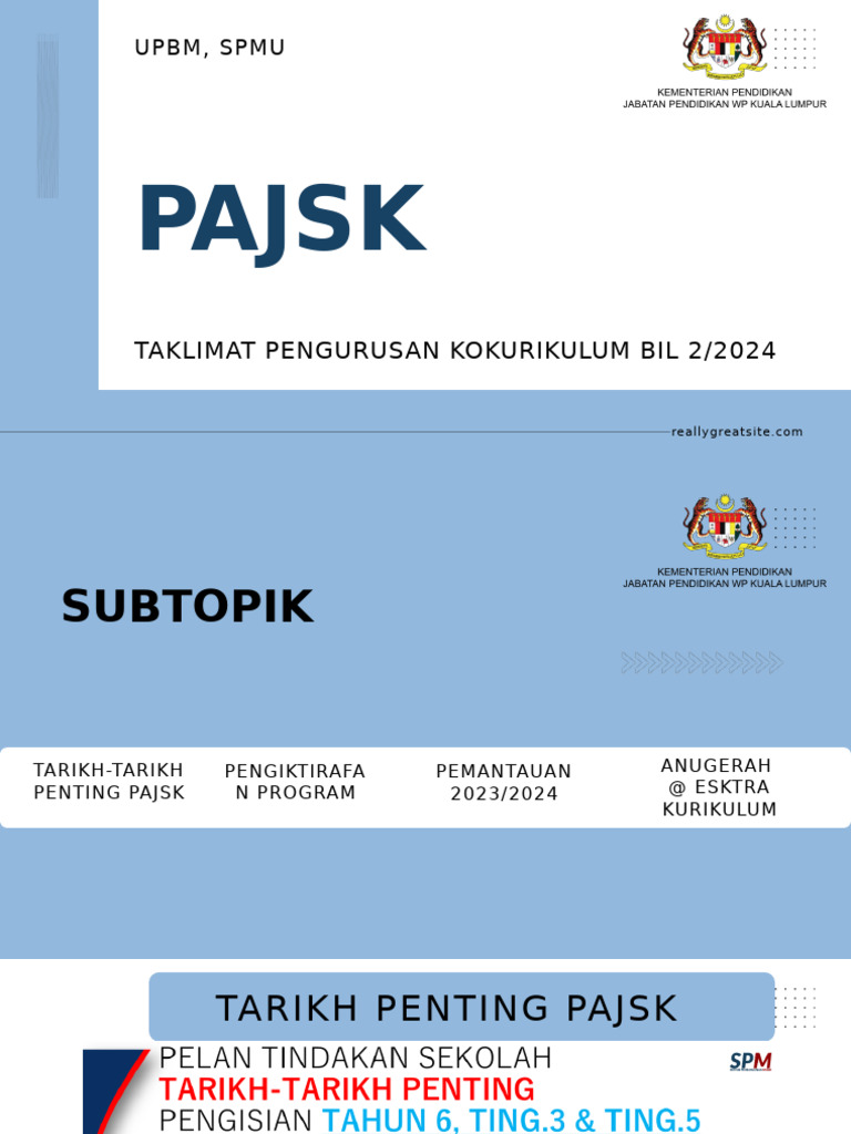 Taklimat Pengurusan Kokurikulum Bil 2 2024 - Pajsk | PDF