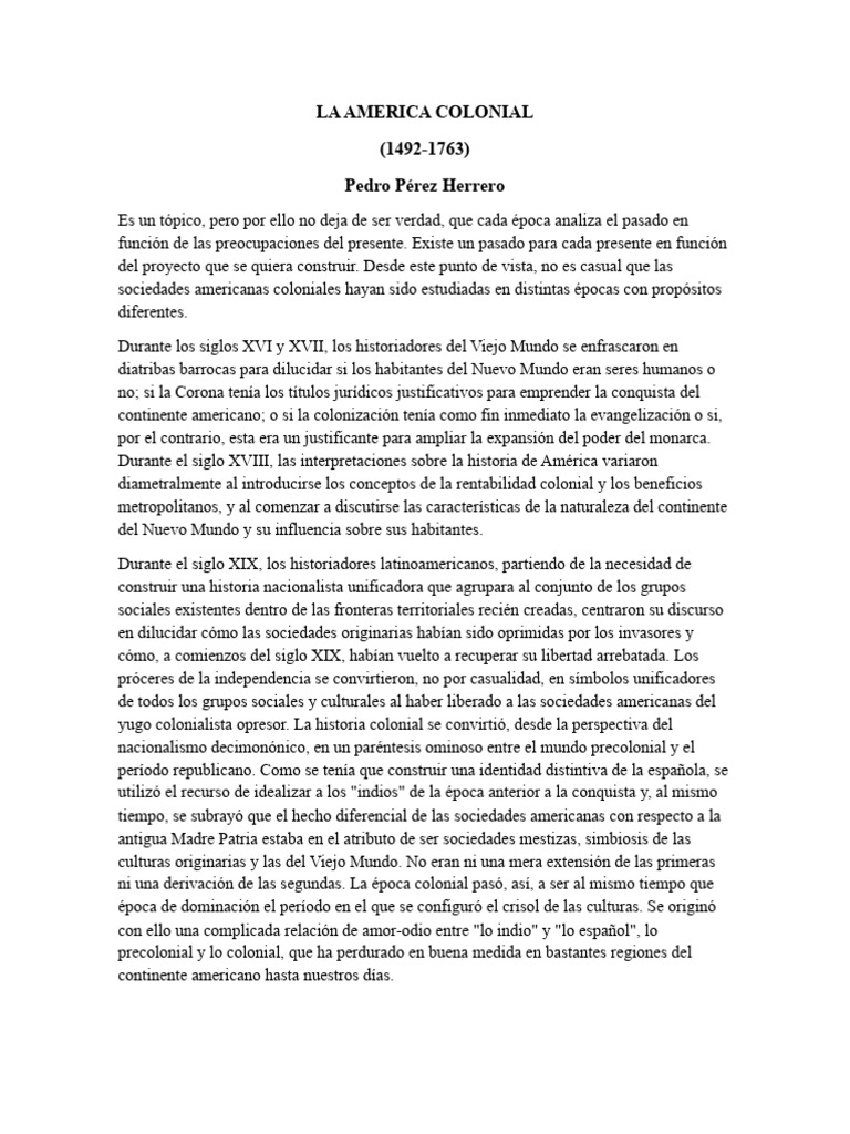 La America Colonial | PDF | España | Imperio español