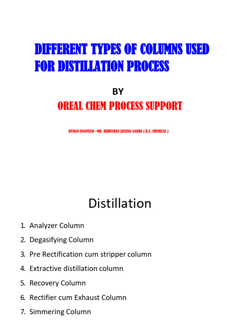 Distillation Column Types Explained | PDF | Distillation | Ethanol