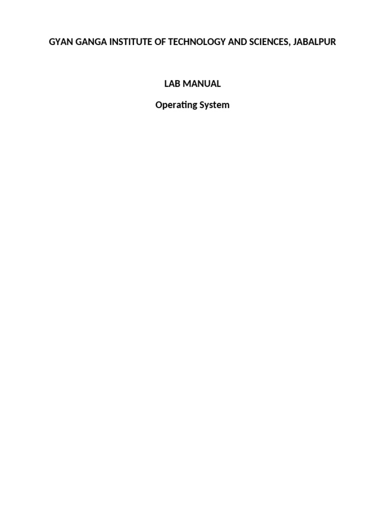 Operating System Lab Manual | PDF | Algorithms | Software Engineering