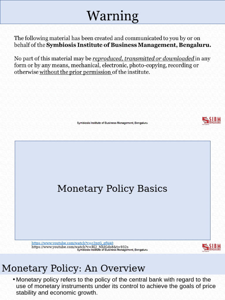Understanding Monetary Policy Basics | PDF | Reserve Bank Of India ...