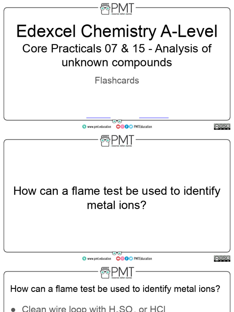 Flashcards - CP 07 & CP15 Analysis of Unknown Compounds - Edexcel Chemistry A-Level | PDF ...