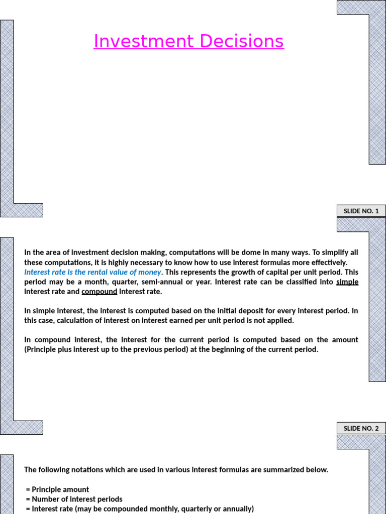 Investment Decision-Making Techniques | PDF | Interest | Interest Rates