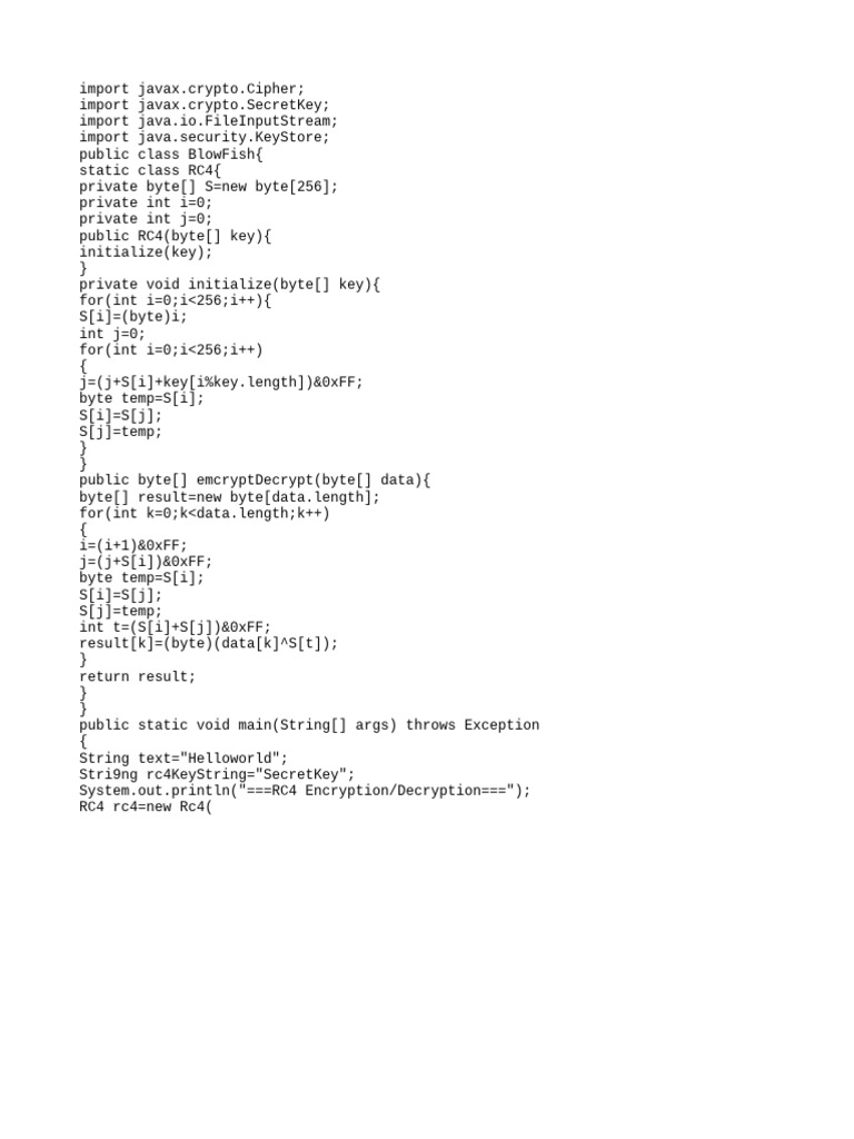 RC4 Encryption/Decryption in Java | PDF