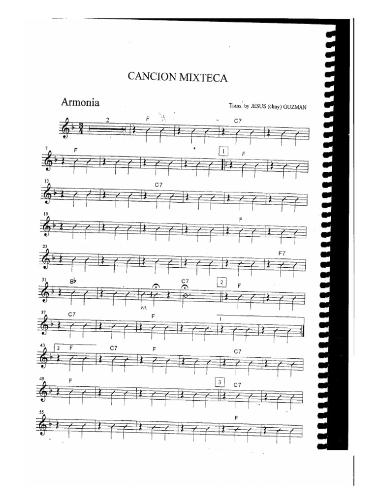 Cancion Mixteca - Armonia | PDF