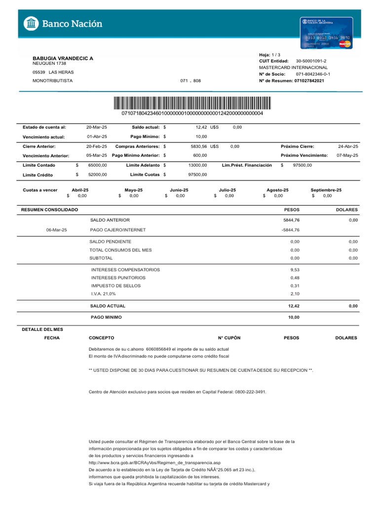 Resumen 20250320 | PDF | Interés | Bancos