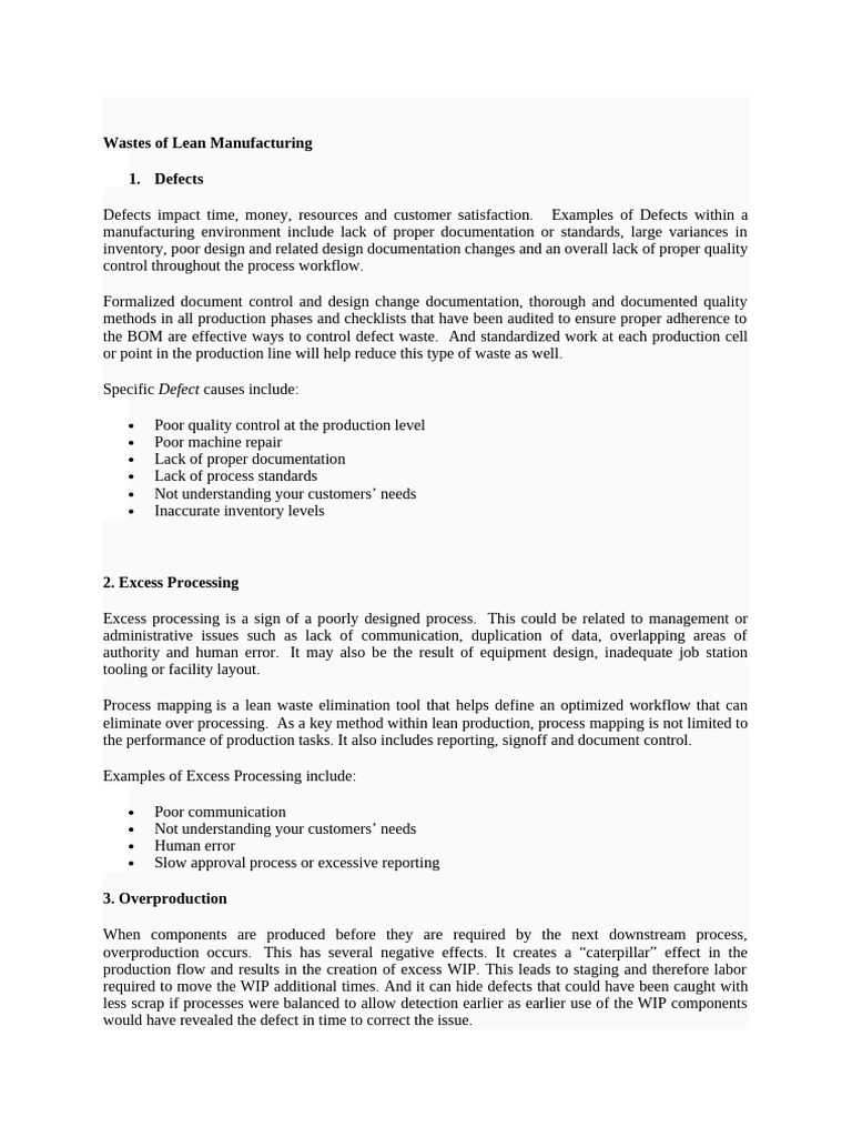 3 Wastes in Lean Manufacturing | PDF | Inventory | Lean Manufacturing