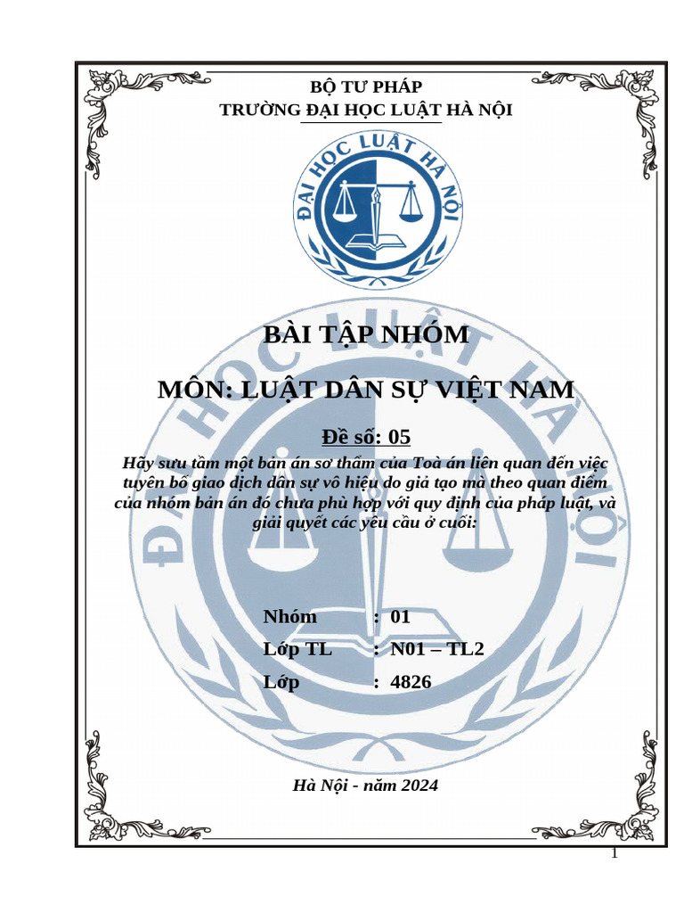 BTN 1 DÂN SỰ | PDF