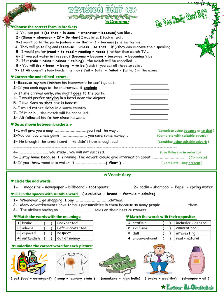 MG3.2 Revision Worksheets | PDF