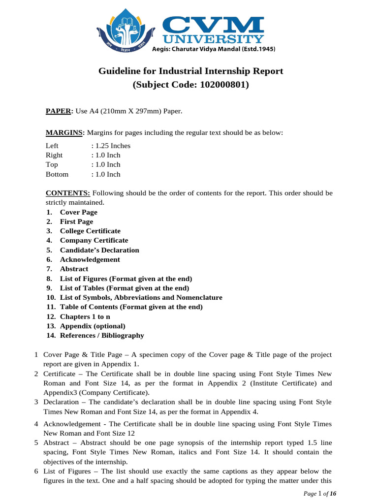 Industrial Internship - Internship Report Guidelines | PDF | Computing