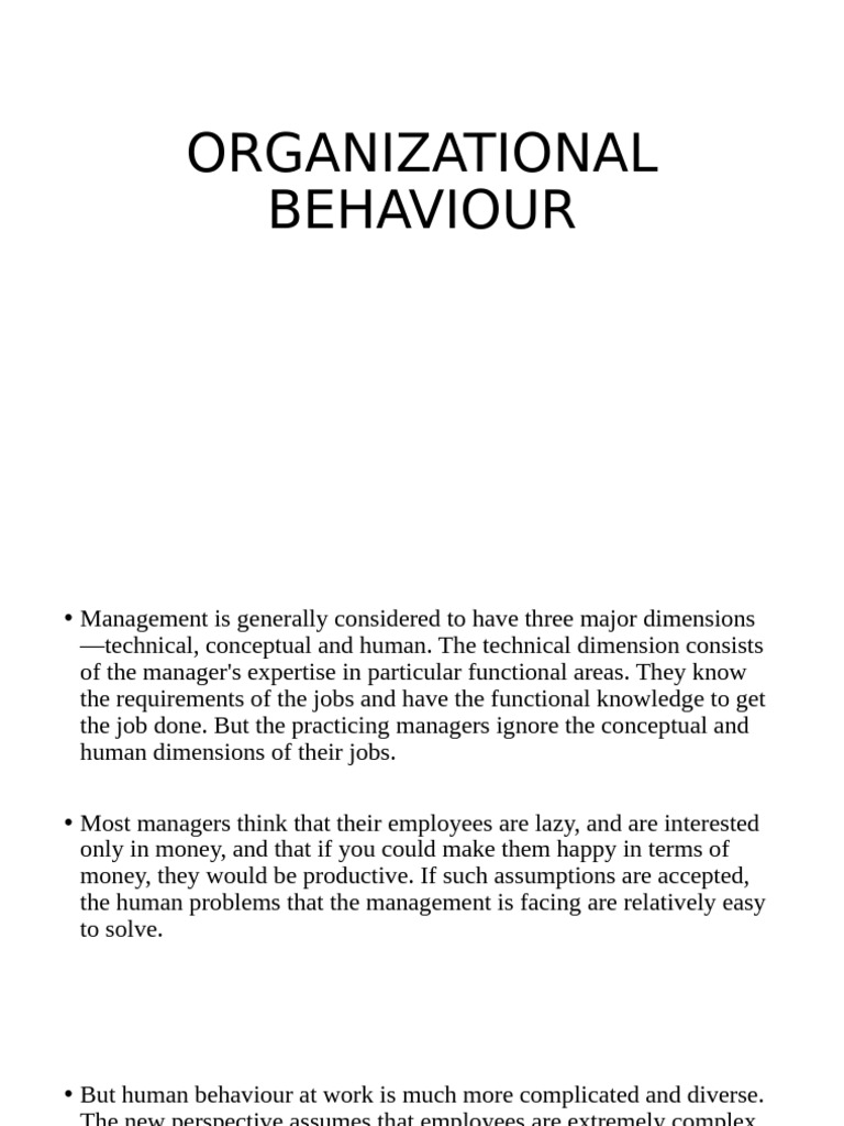 Organizational Behaviour | PDF | Organizational Behavior | Behavior