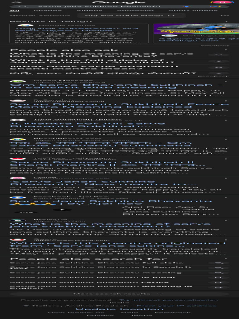 Sarve Jana Sukhino Bhavantu - Google Search | PDF | Languages Of Asia | Writing