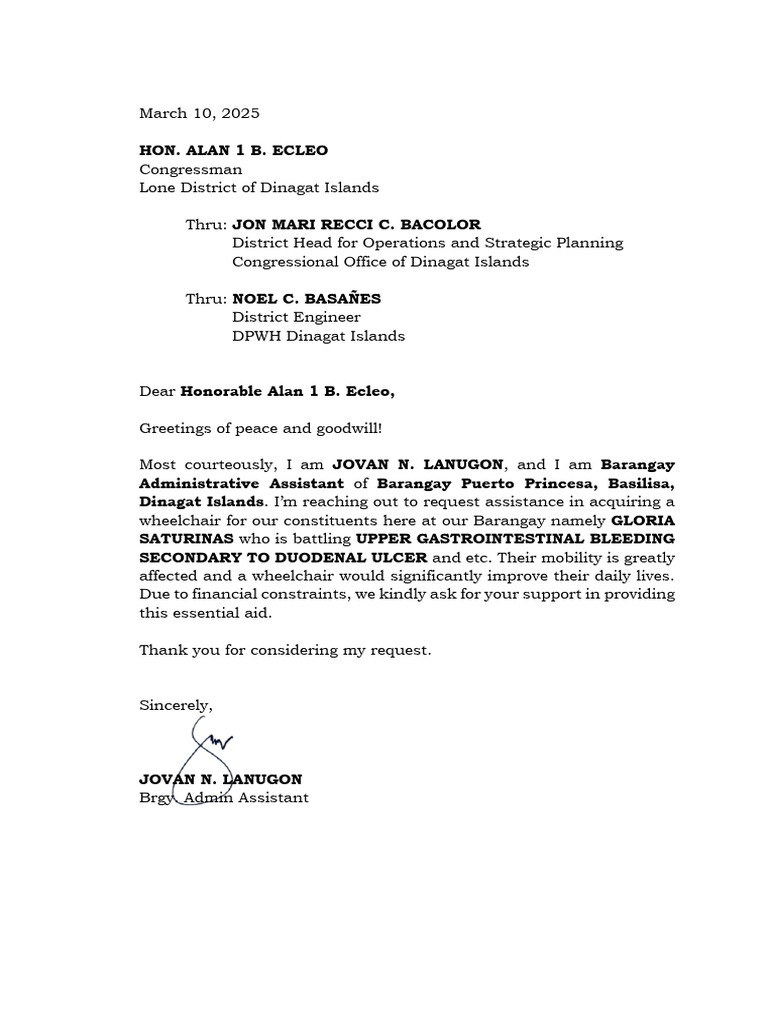 Request for Wheelchair Assistance | PDF