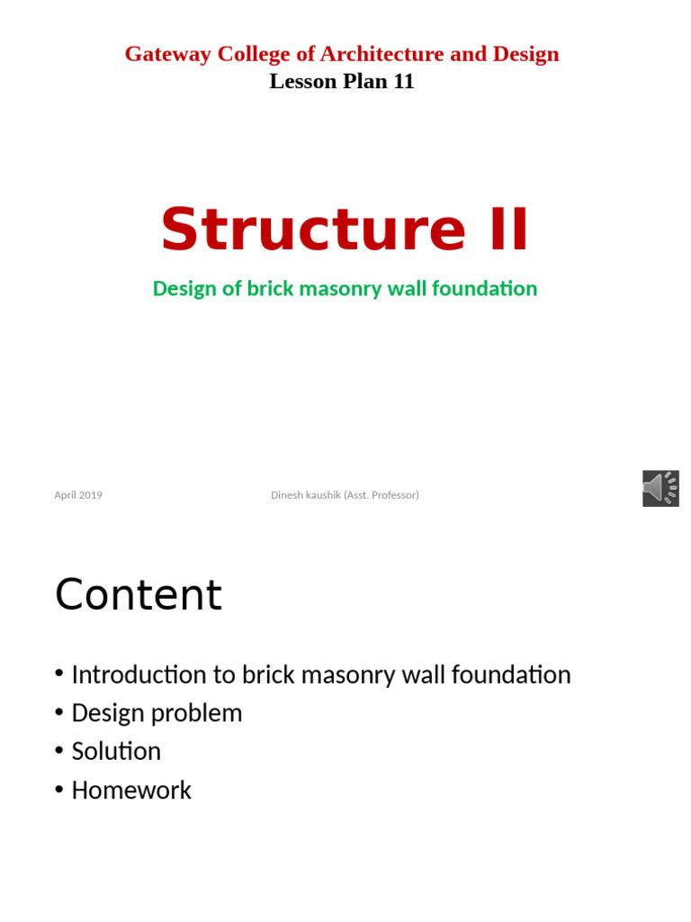 Brick Masonry Wall Foundation Design | PDF | Foundation (Engineering ...