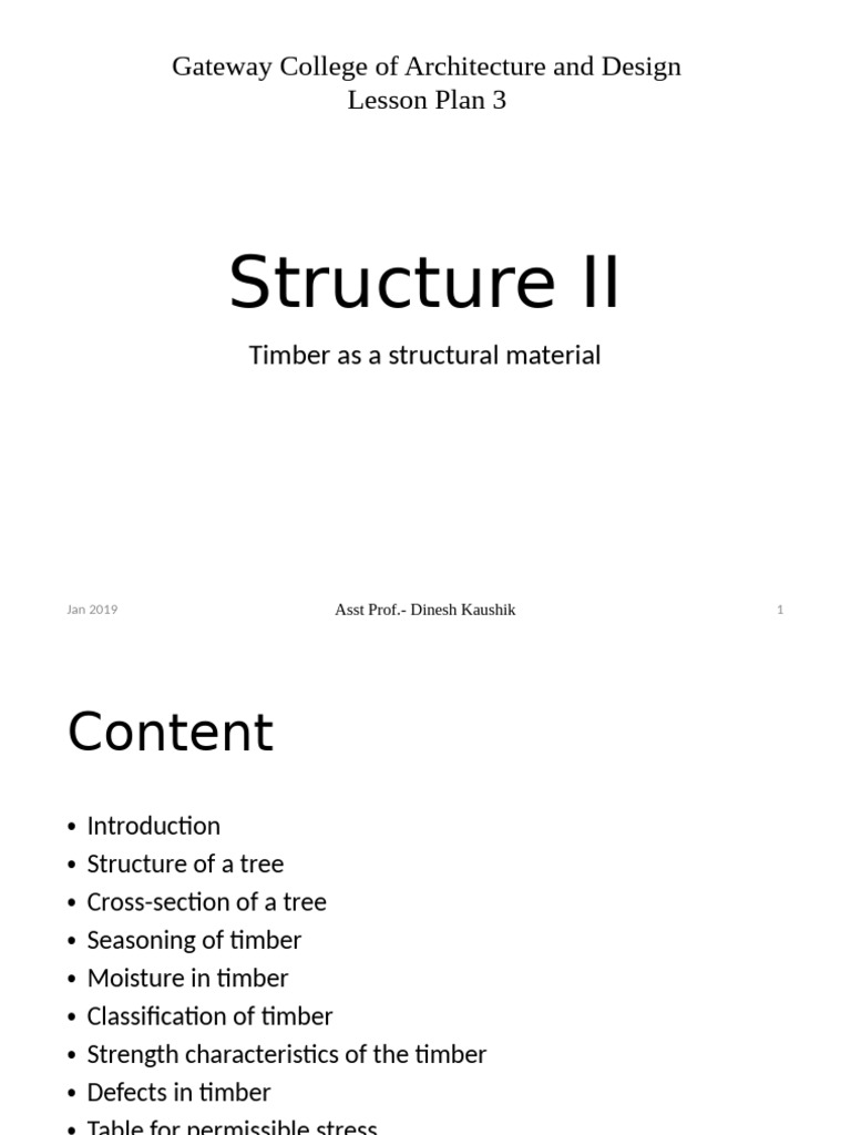 Lecture 3 (Timber As A Structural Material) | PDF | Lumber | Wood