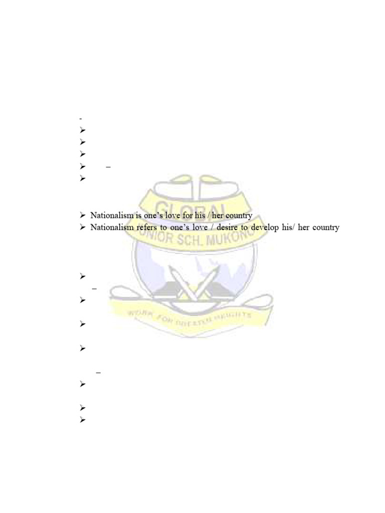 P.6 SST Lesson 28 Notes and Activity | PDF | Pan Africanism | Nationalism