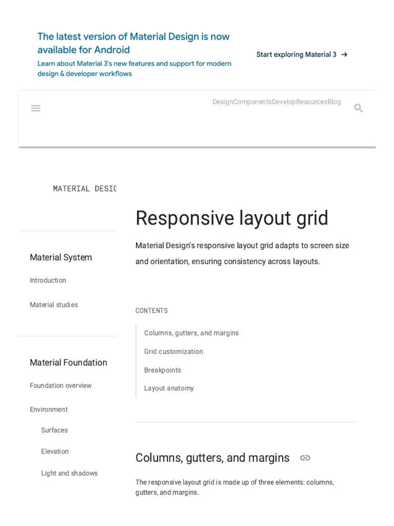 Responsive Layout Grid - Material Design | PDF | Page Layout | Mobile App