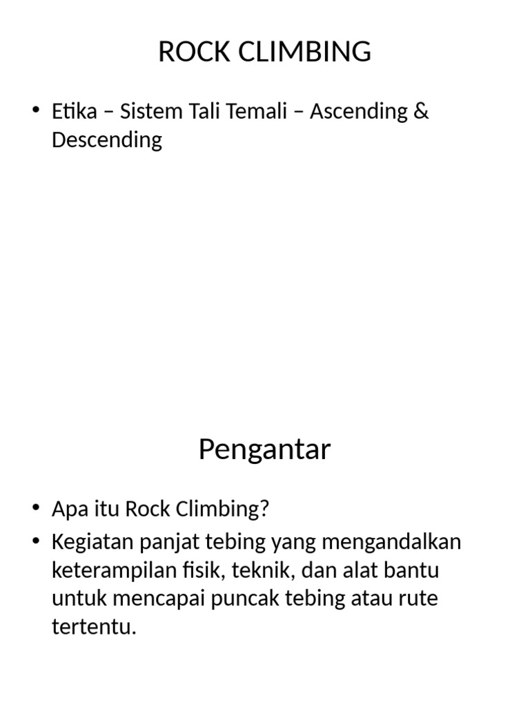 Materi Rock Climbing | PDF
