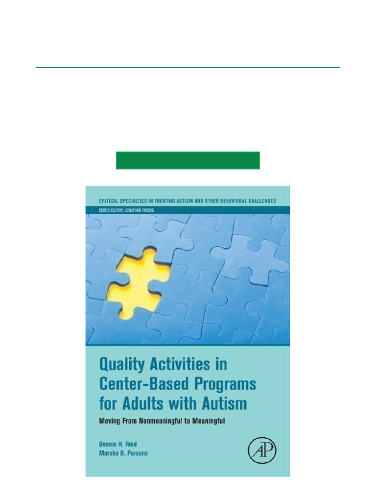 Quality Activities in Center Based Programs For Adults With Autism ...